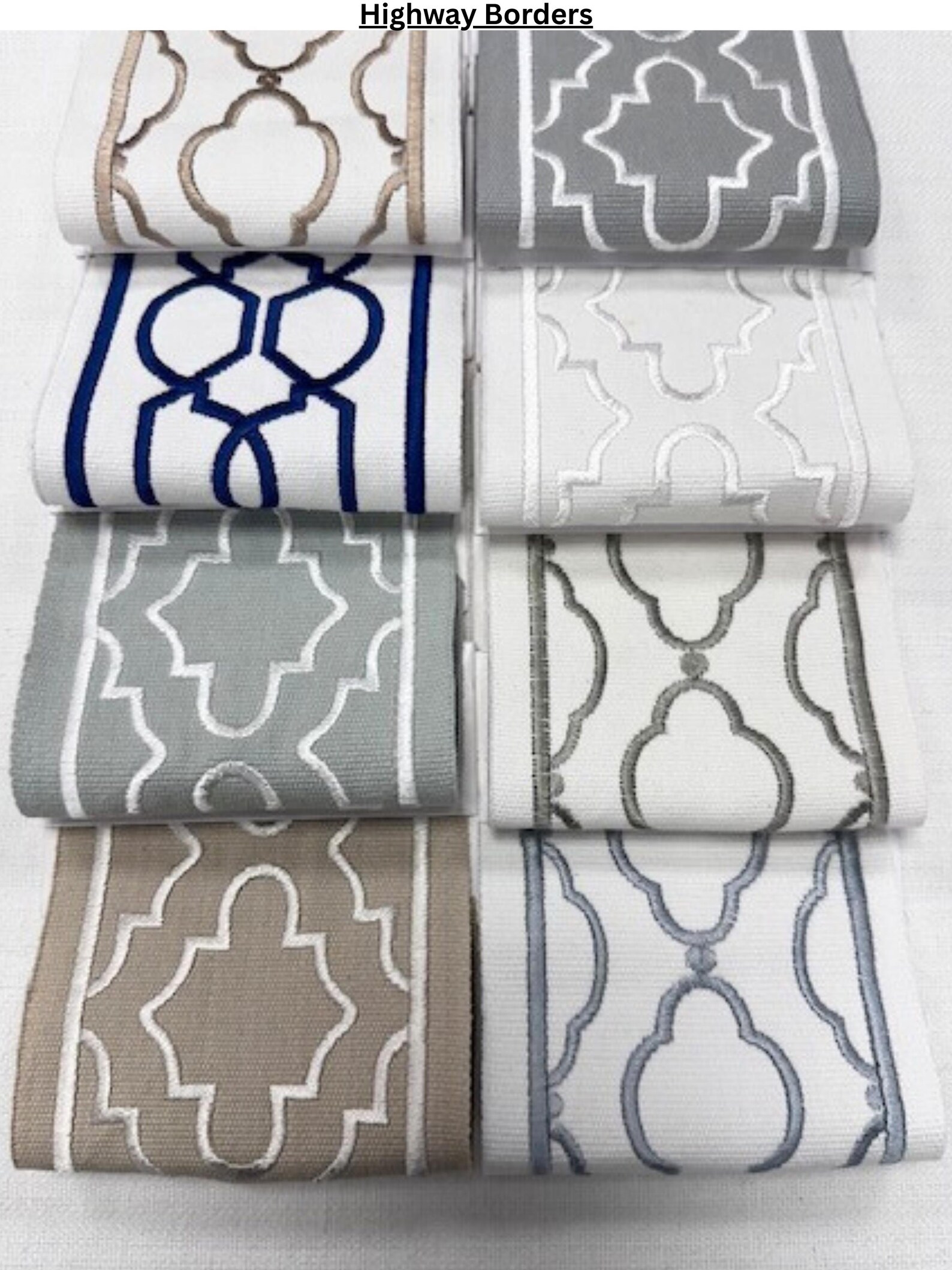 Embroidered Borders | 4 Inches Wide | 8 Colors | - Etsy