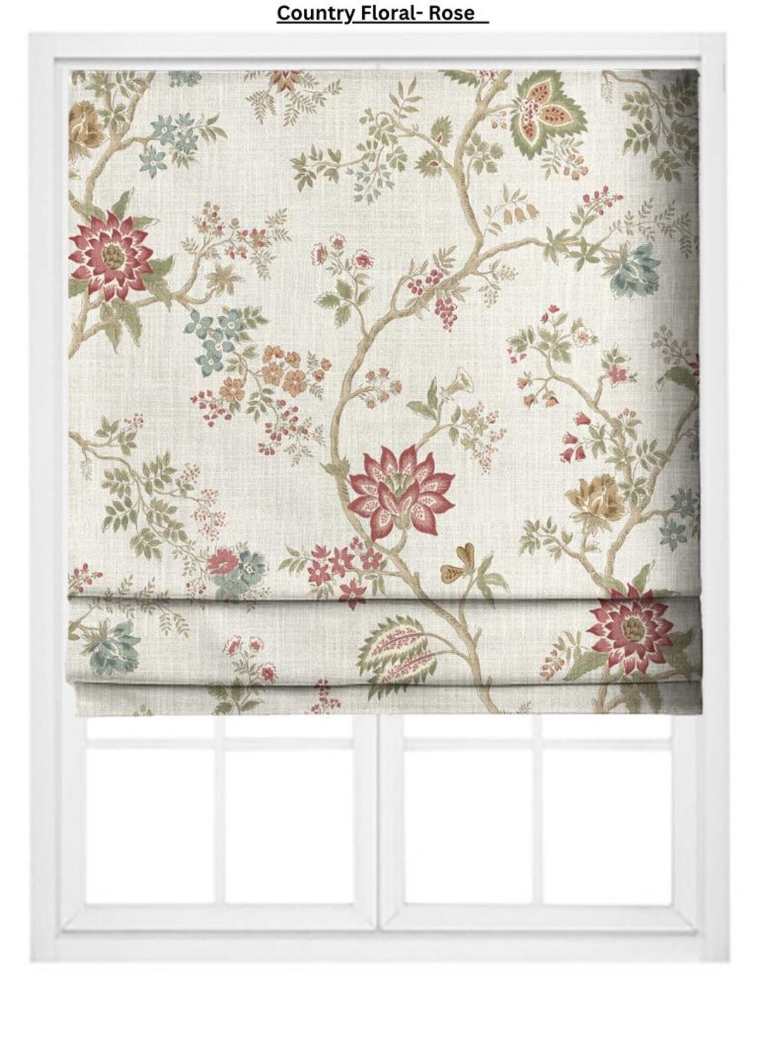 Country Floral Roman Shades, Country Print Shades Custom Blinds ...
