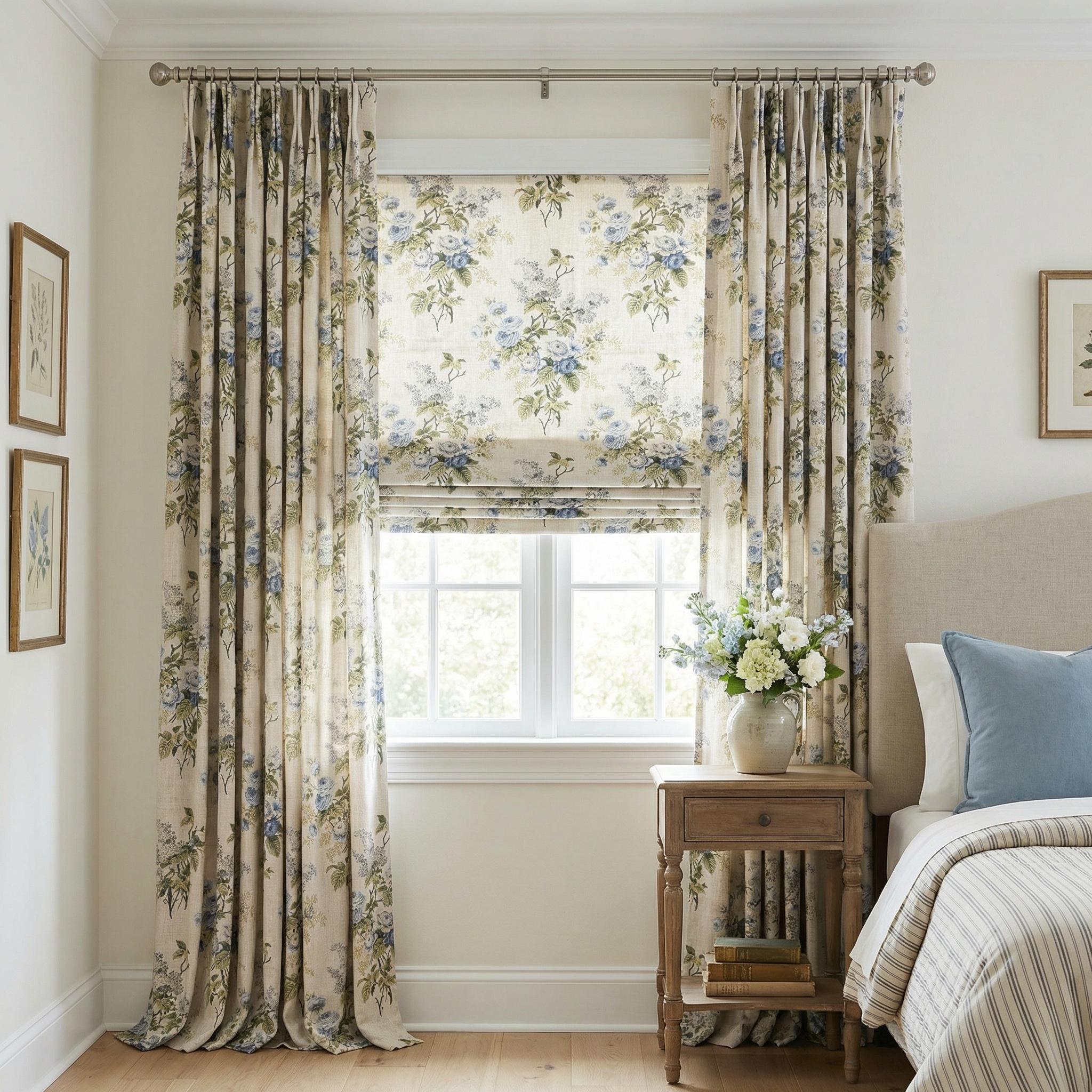Floral Print Custom Curtains, English Cottage Style, Custom Drapes for ...