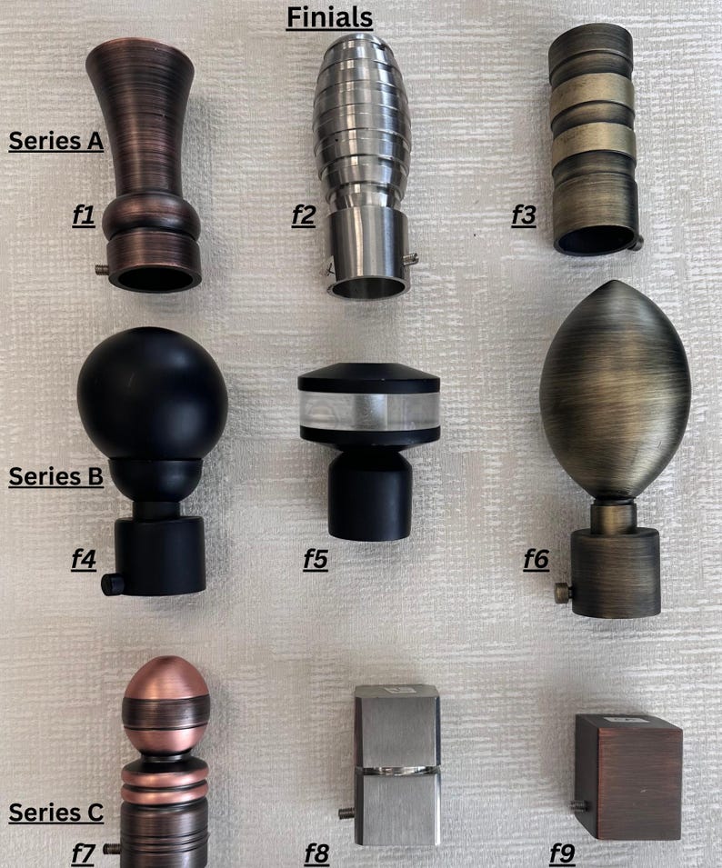 Custom Metal Curtain Rod | 1" Drapery Pole With Finial - Etsy