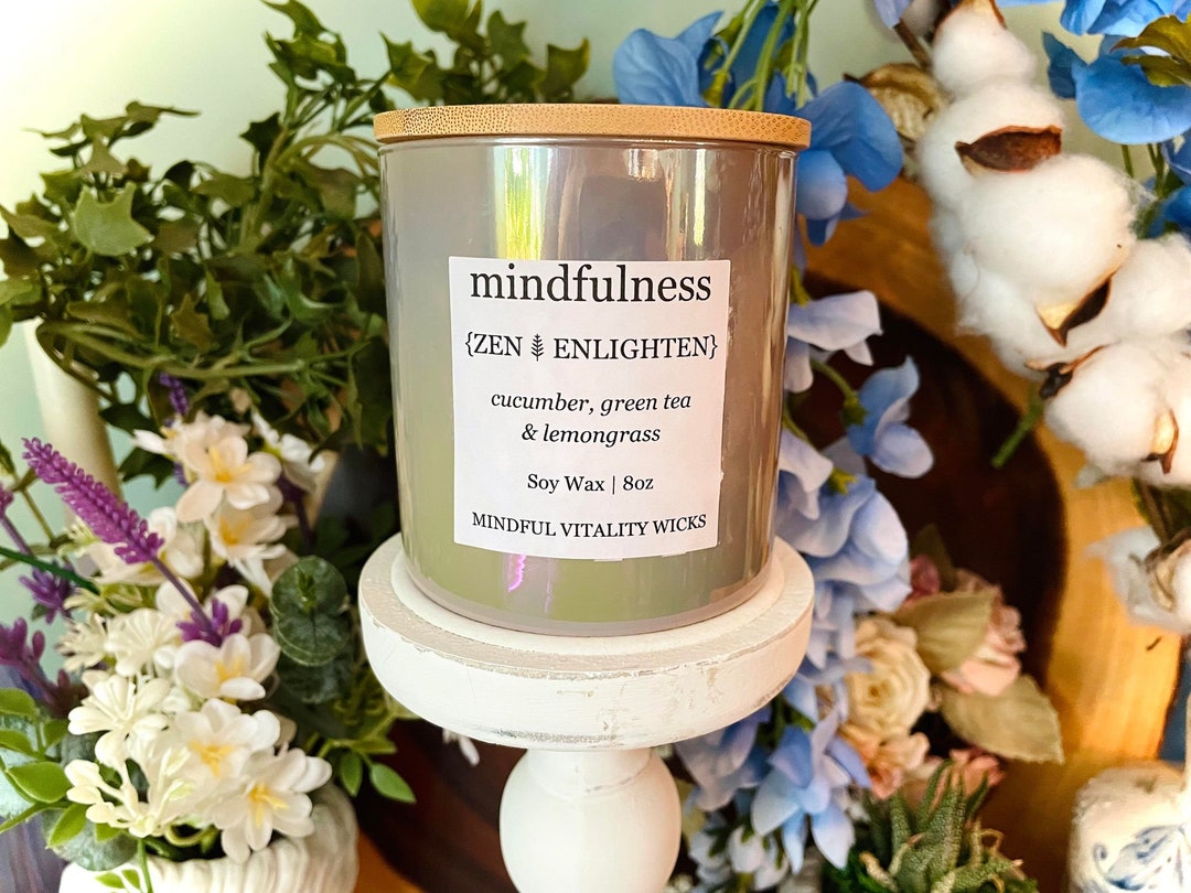 Mindfulness Candle Zen, Enlighten cucumber, Green Tea, Lemongrass Soy ...