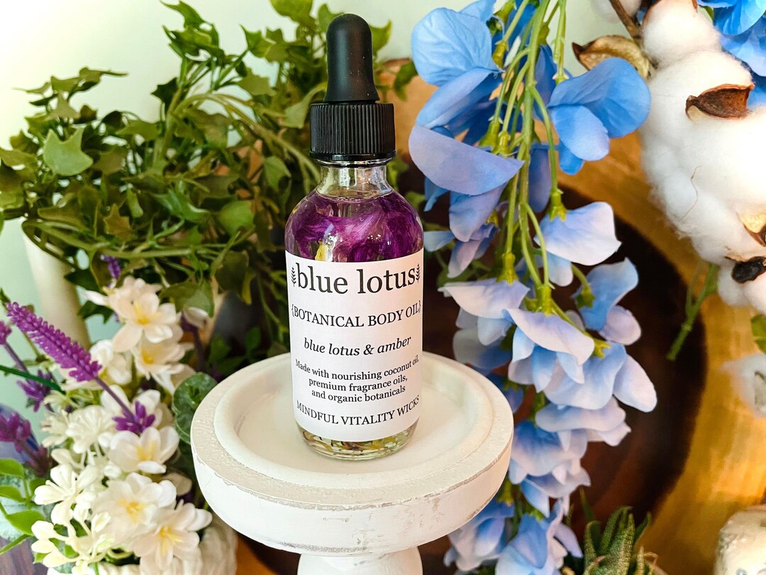 Blue Lotus Body Oil - (blue Lotus and Amber) - Organic Coconut Oil ...