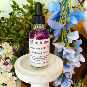 Blue Lotus Body Oil - (blue Lotus and Amber) - Organic Coconut Oil ...