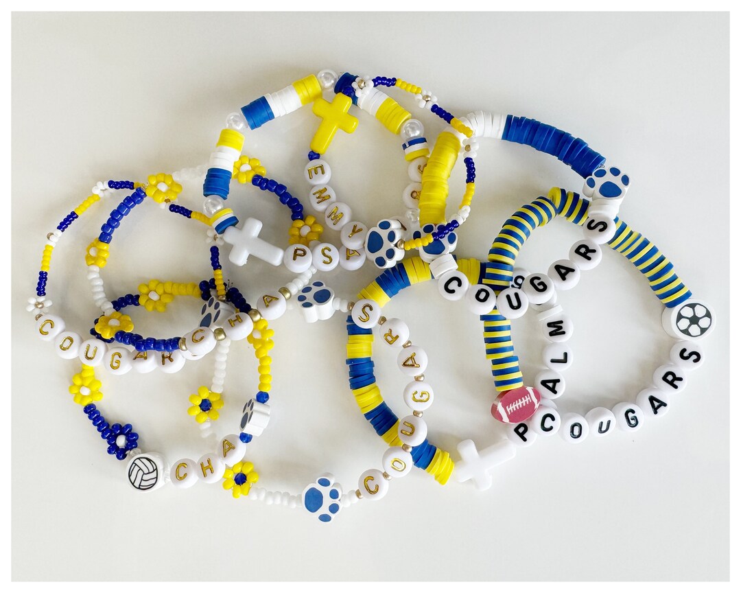 School Spirit Bracelets / Spirit Days / Sports Team Bracelets / Game ...