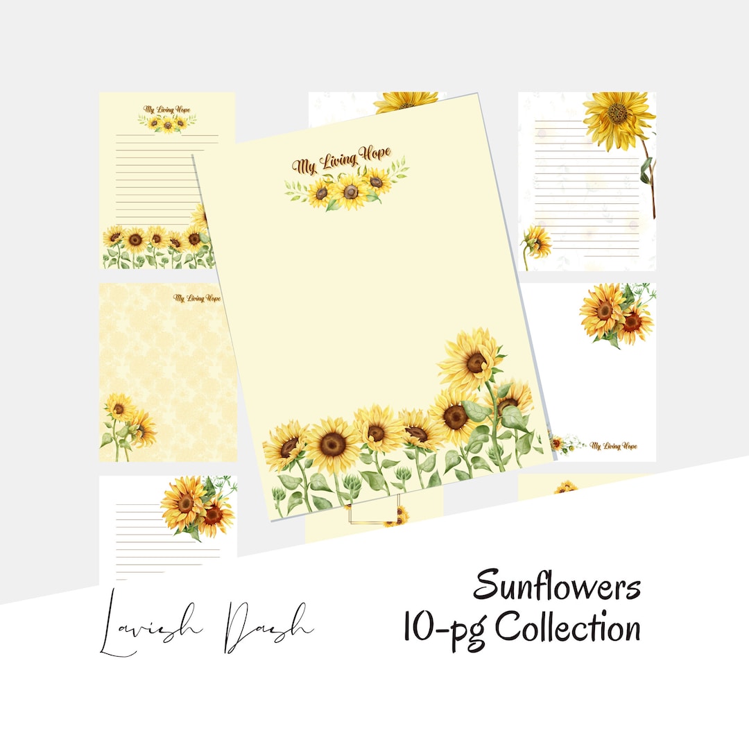 Loyal | Sunflower | Flower | Digital | Printable | Stationery ...