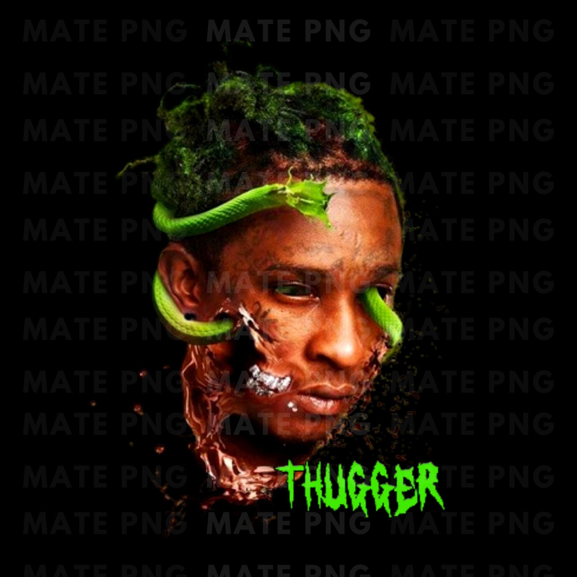 Young Thug Thugger T Shirt Design. PNG Digital 4500x5100 Px. Retro, 90s ...