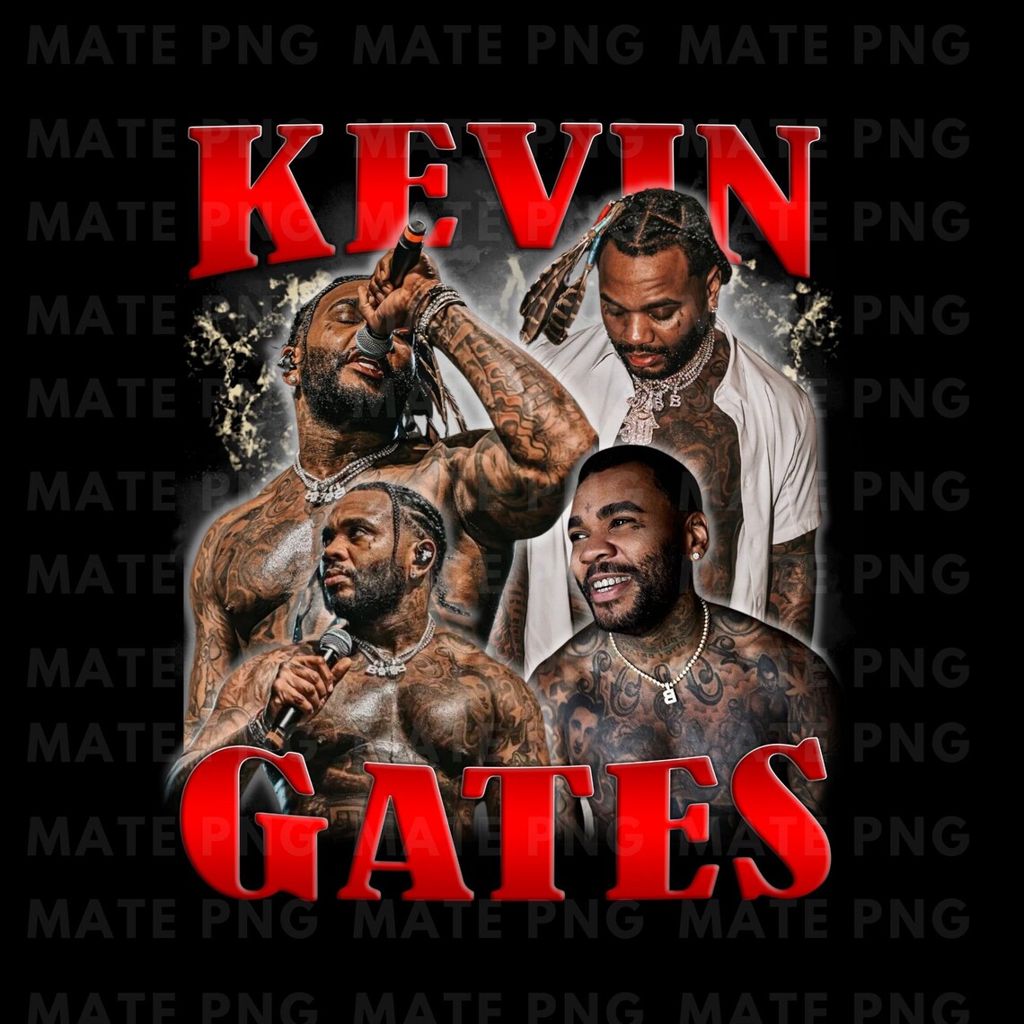 Kevin Gates T Shirt Design. PNG Digital 4500x5100 Px. Retro, 90s ...