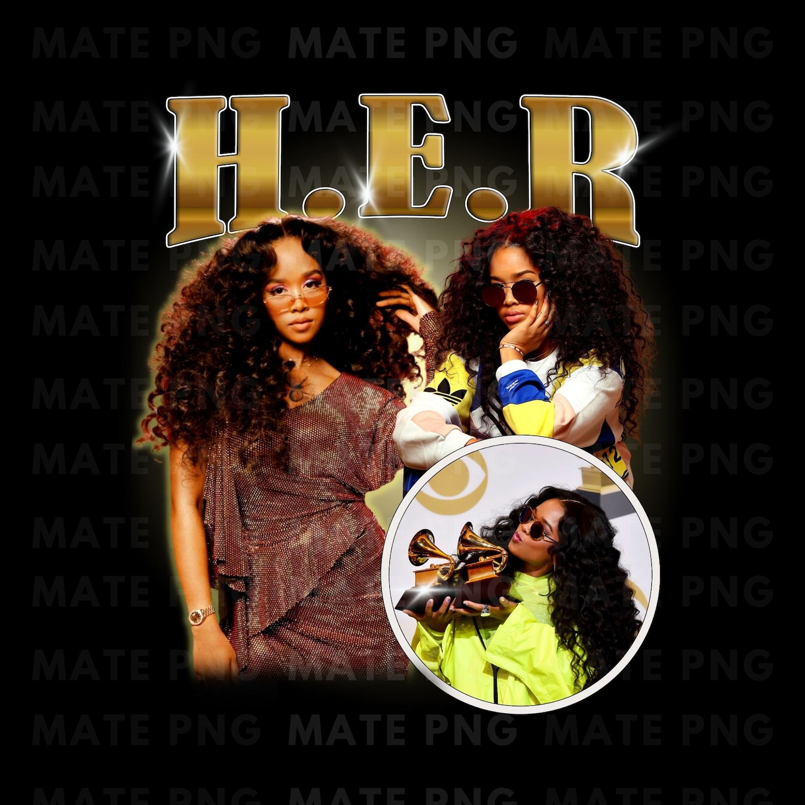 H.E.R Shirt Design. PNG Digital 4500x5100 Px.retro, 90s Vintage ...