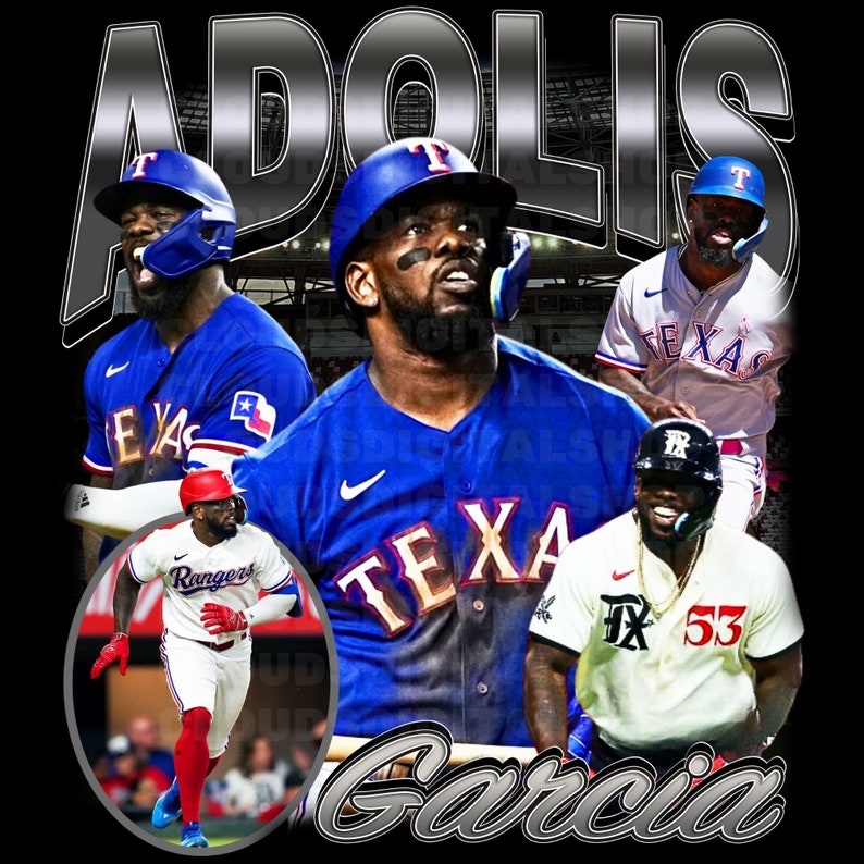 Adolis Garcia T Shirt Design. PNG Digital 4500x5100 Px. Retro, 90s ...