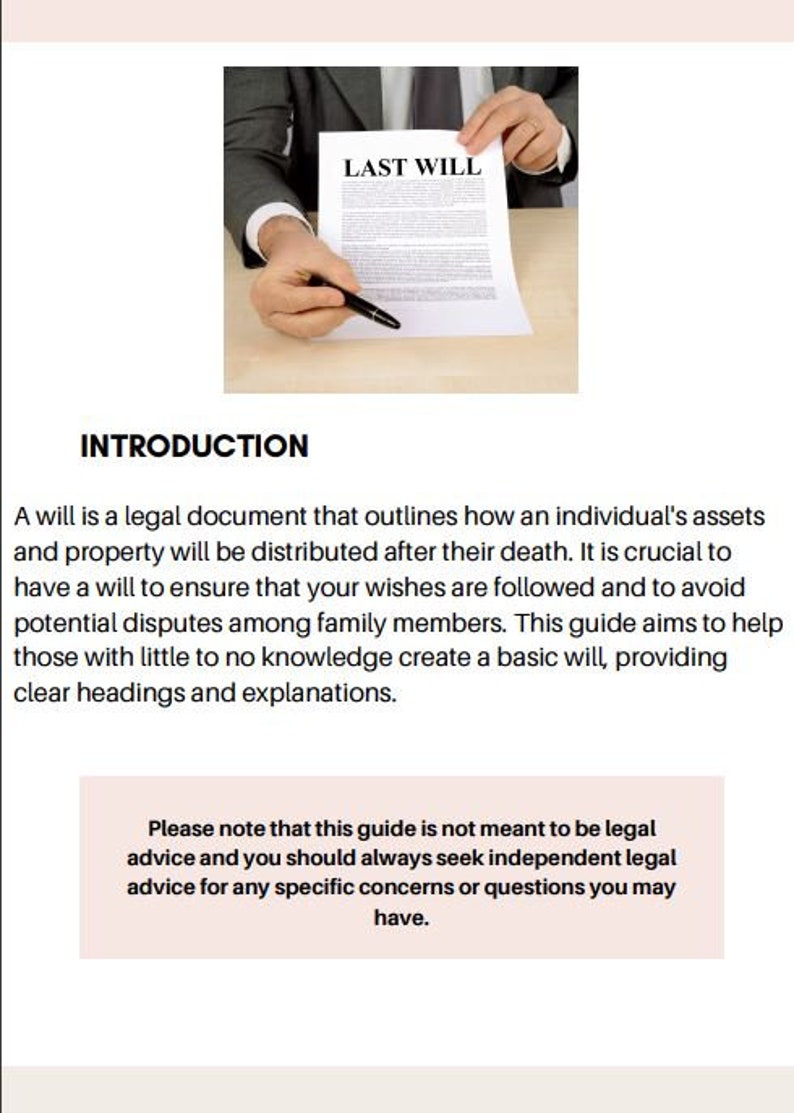 Using Our Simple Will Template and Following the Step-by-step ...