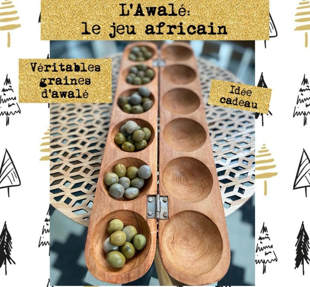 L'awalé: Le Jeu De Stratégie Africain Fait Main Bois - Etsy