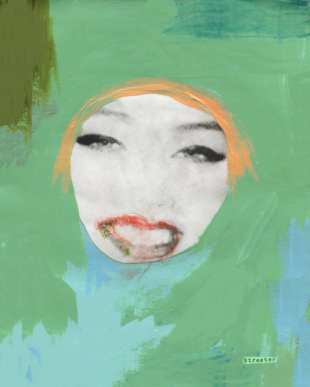 Collage Art Print Smile Face - Etsy