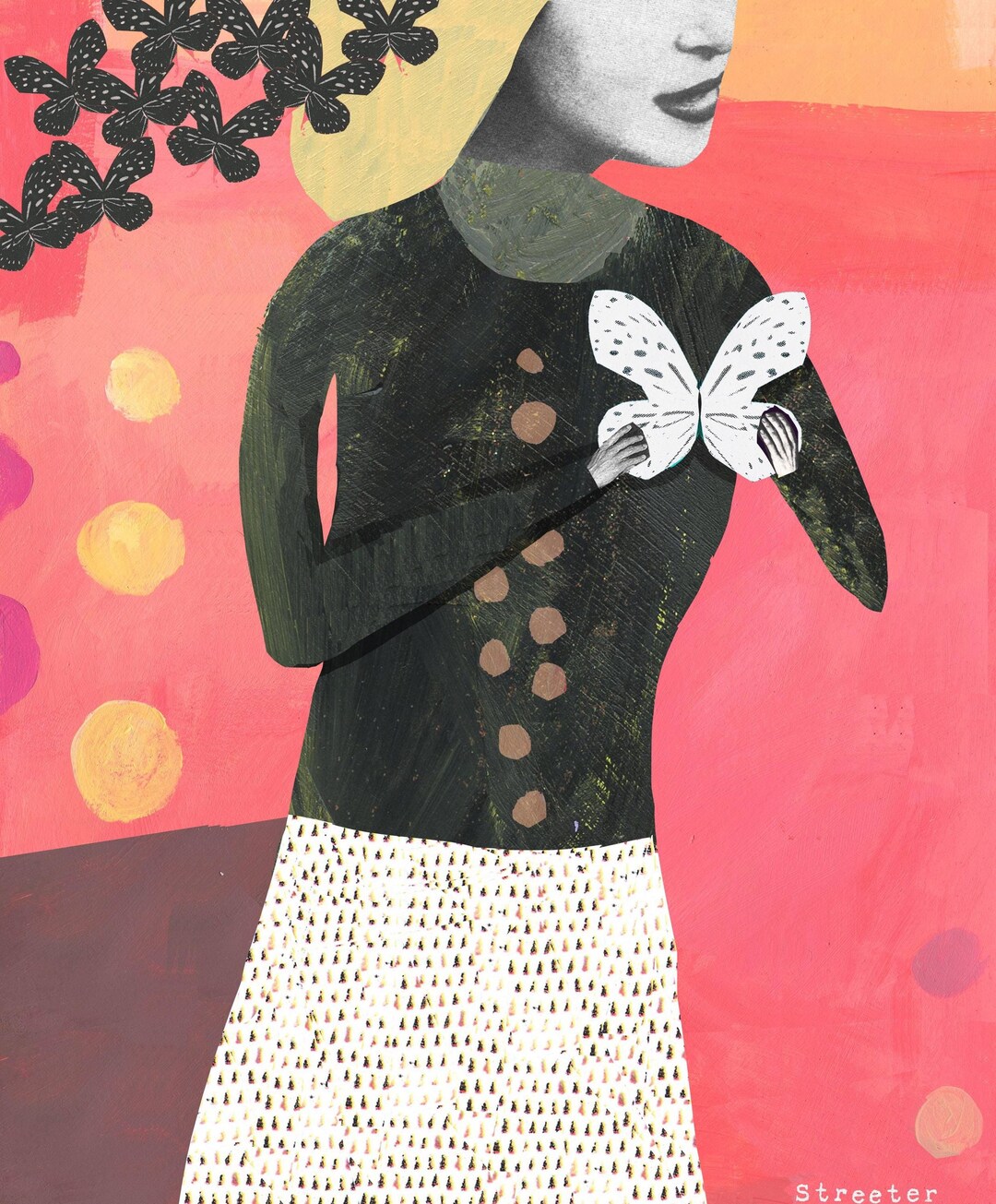 Hope Butterfly Art Print Collage Mixed Media Illustration Poster - Etsy