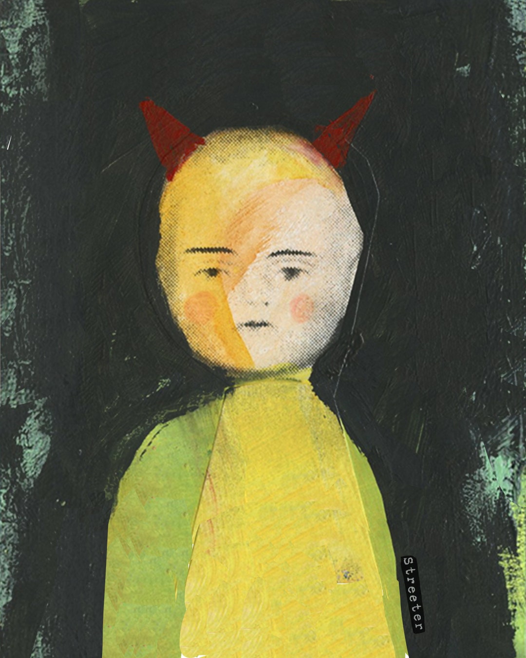 Collage Art Print of Devil Doll - Etsy