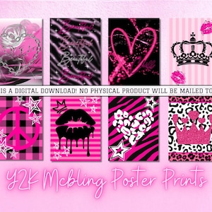 Y2K MCBLING Poster Prints Instant DIGITAL DOWNLOAD (no Mailing) - Pink ...