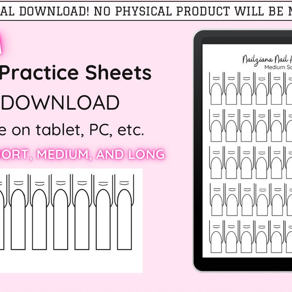 Nail Practice Sheet Digital Download - Etsy