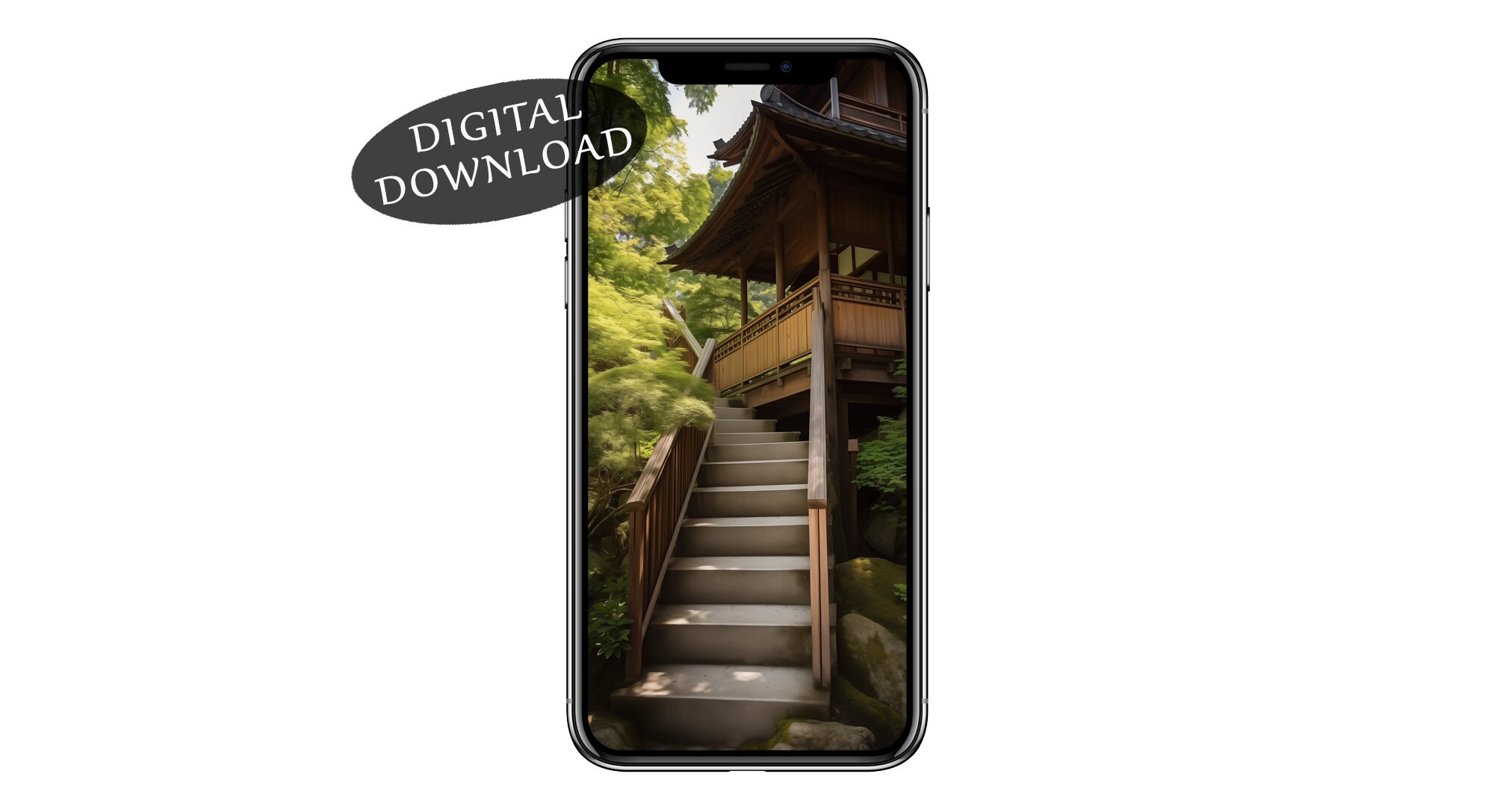 Japanese Stairs Device Wallpaper, Phone Background, Digital Download ...