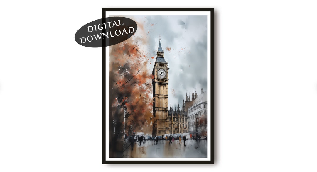 Big Ben Painting, Watercolour Painting, London, Digital Download, Print ...