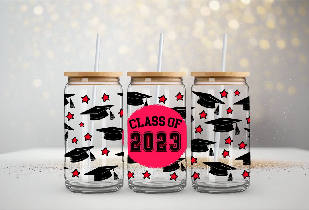 Graduation Libbey Glass Can Tumbler Sublimation Design 16oz - Etsy