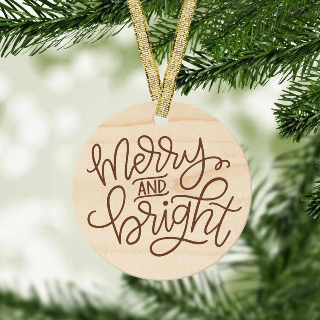 Merry & Bright ENGRAVED Christmas Ornament - Etsy