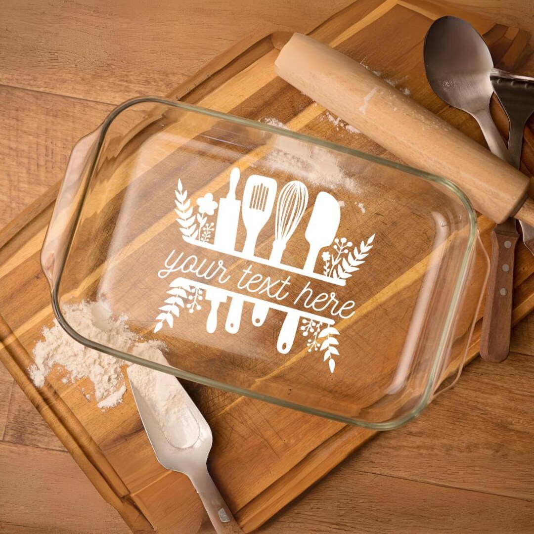 PERSONALIZED Kitchen Utensils | ENGRAVED | Glass Baking Dish | Gift for ...