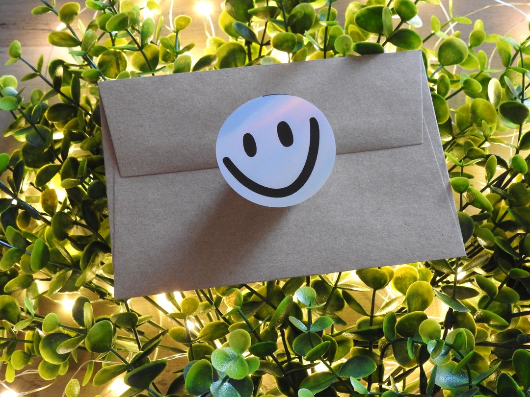 Smiley Face Sticker Happy Mail Support Small Business - Etsy