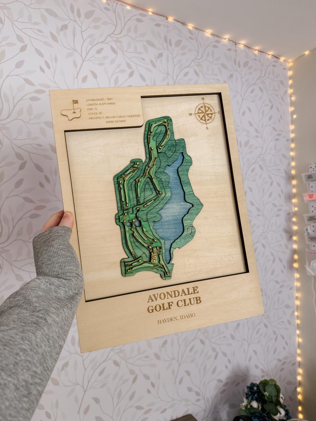 Avondale Golf Course | ENGRAVED & STAINED | Topo Map - Etsy