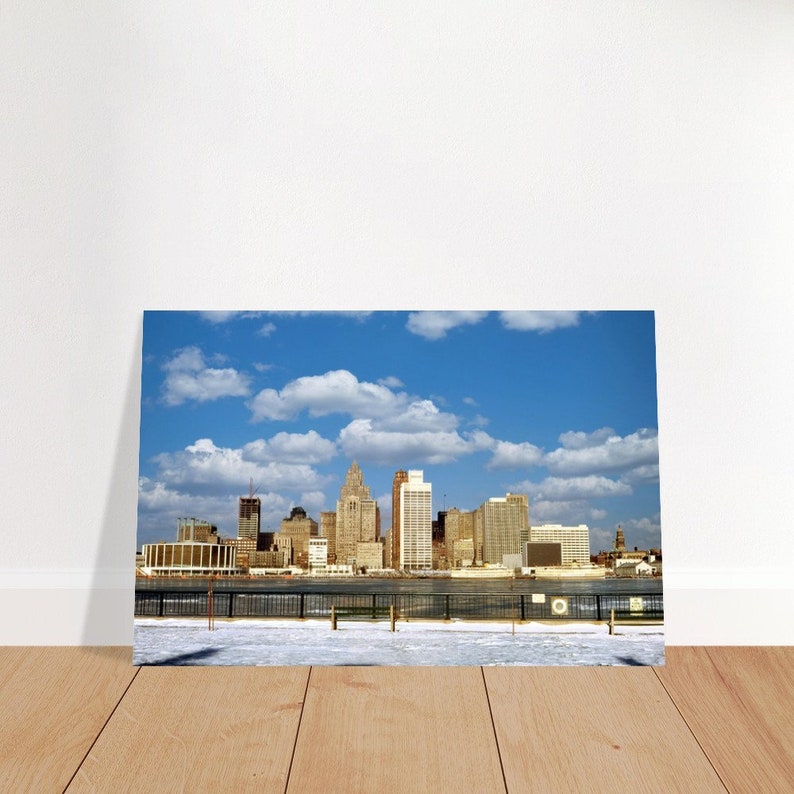 Downtown Detroit Skyline 1963 Old Photo Canvas Print Poster Detroit ...