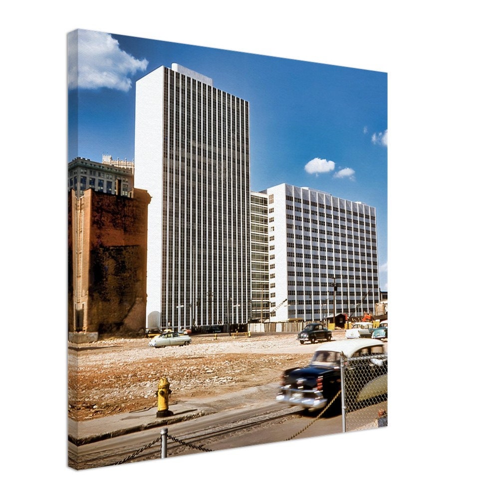 1950s Downtown Detroit Coleman A Young Municipal Buildings - Etsy