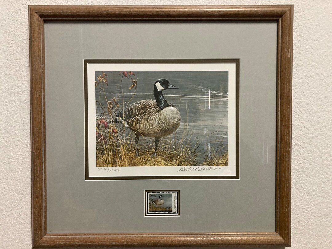 1986 Robert Bateman Duck Stamp & Print 7582/15294, UV Glass, 16x17.5 ...