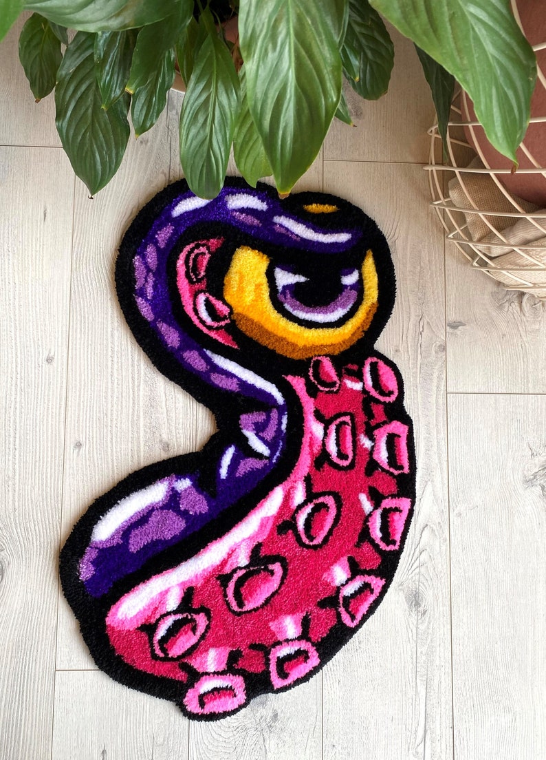 Octopus Tufted Rug / %100 Handmade - Etsy