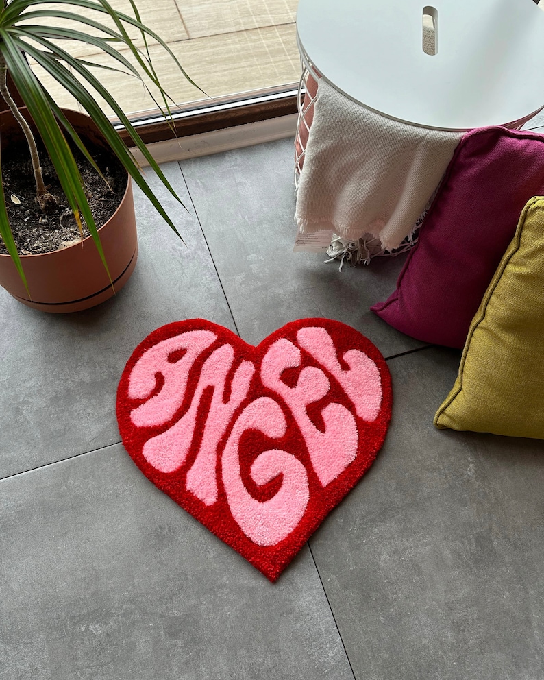 Angel Love Tufted Rug / %100 Handmade / Custom Home Decor - Etsy