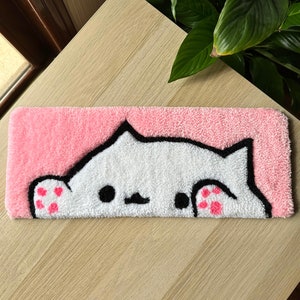 Cute Cat Keyboard Rug / Fluffy Rug %100 Handmade - Etsy