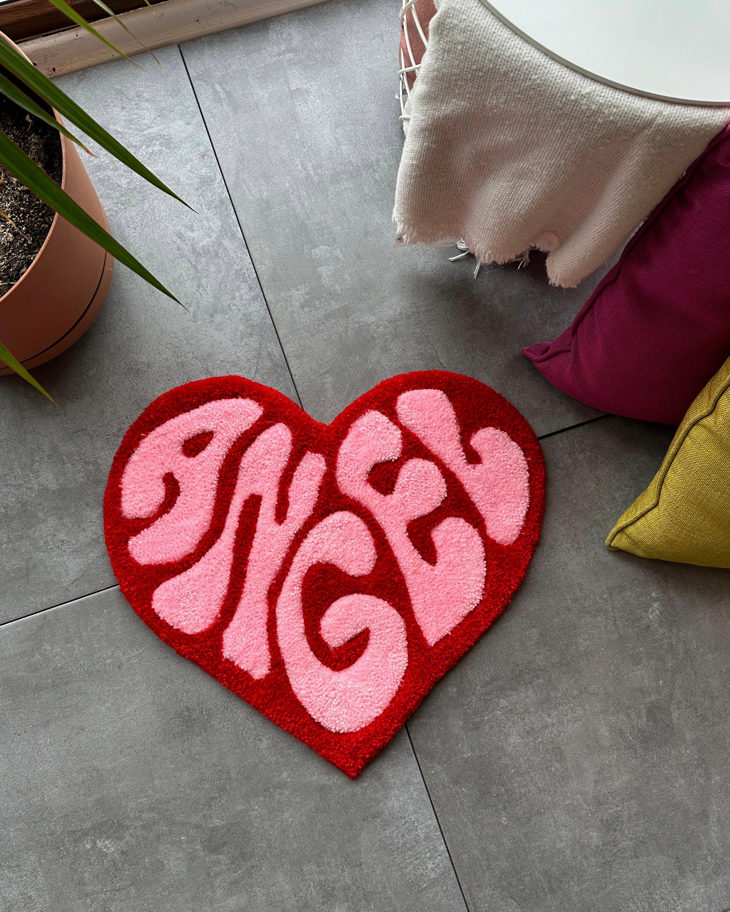 Angel Love Tufted Rug / %100 Handmade / Custom Home Decor - Etsy