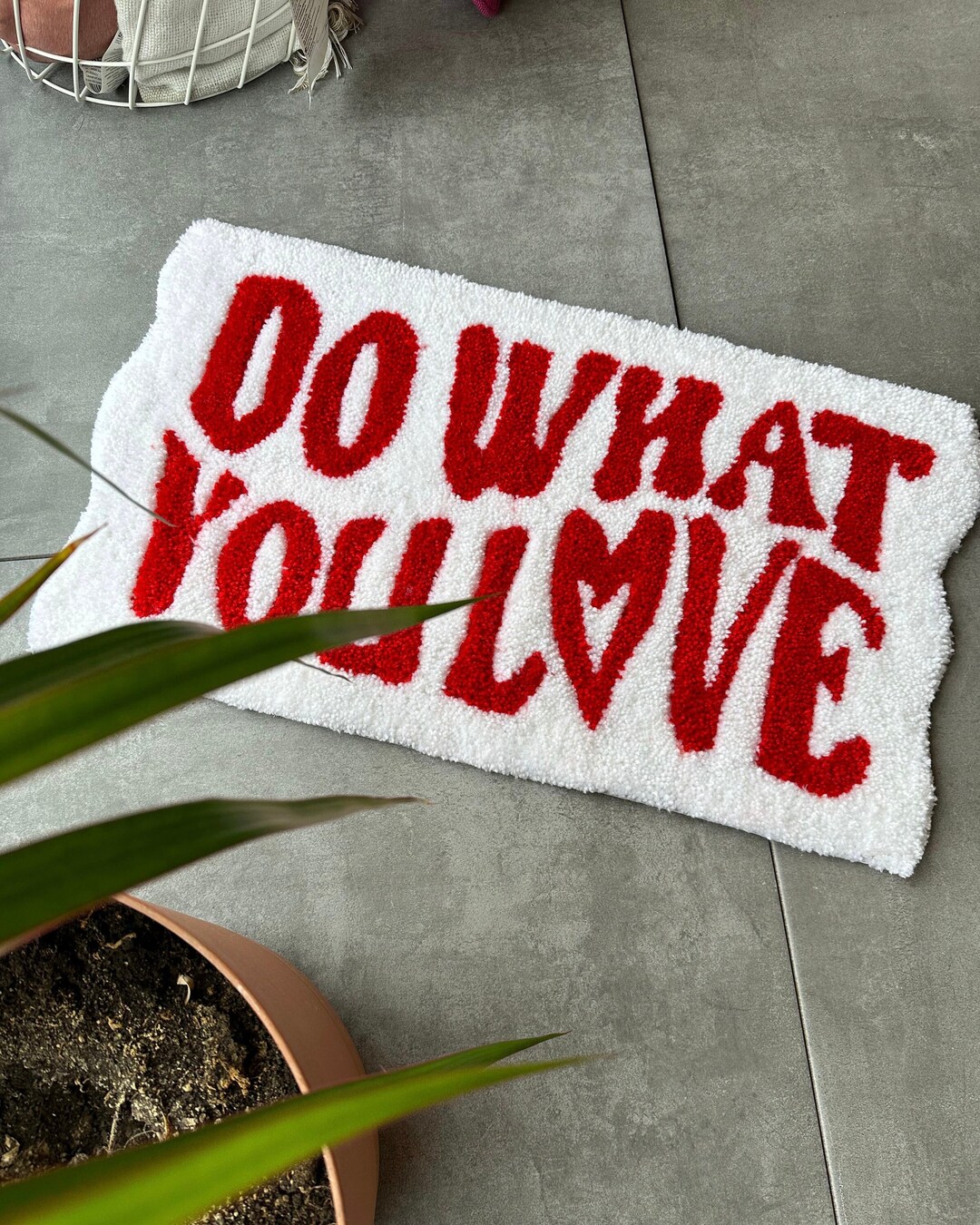 Do What You Love Fluffy Tufted Rug /%100 Handmade - Etsy