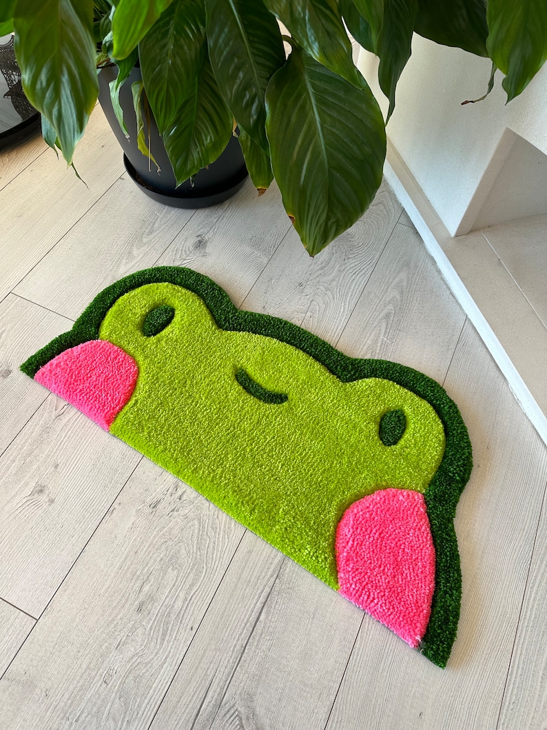 Cute Frog Rug / %100 Handmade Fluffy Rug - Etsy