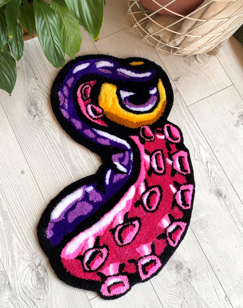 Octopus Tufted Rug / %100 Handmade - Etsy