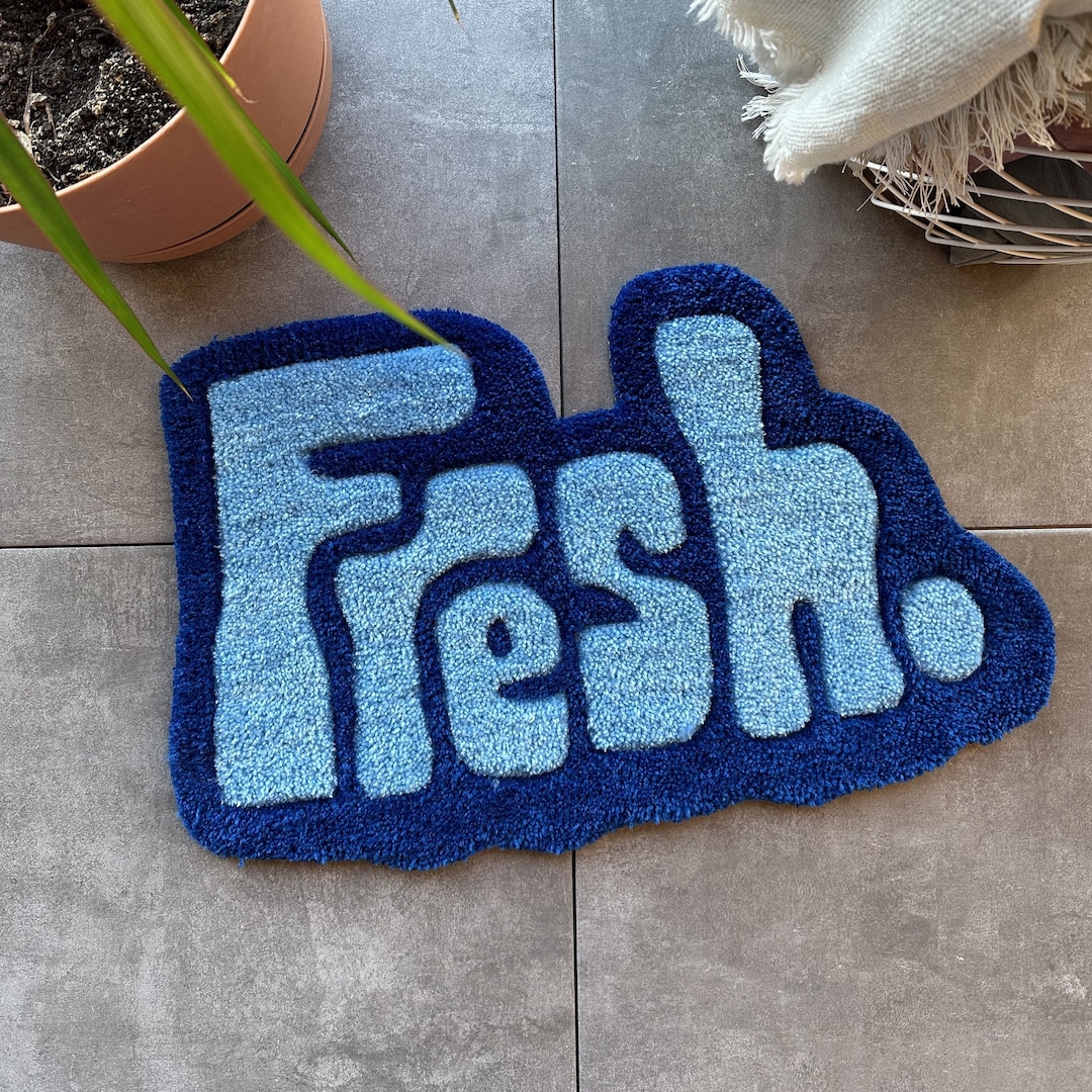 Blue Fresh Tufted Rug / Handmade / Home Decor - Etsy