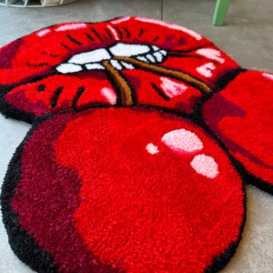 Cherry Lips Tufted Rug / %100 Handmade / Custom Handmade Home Decor - Etsy