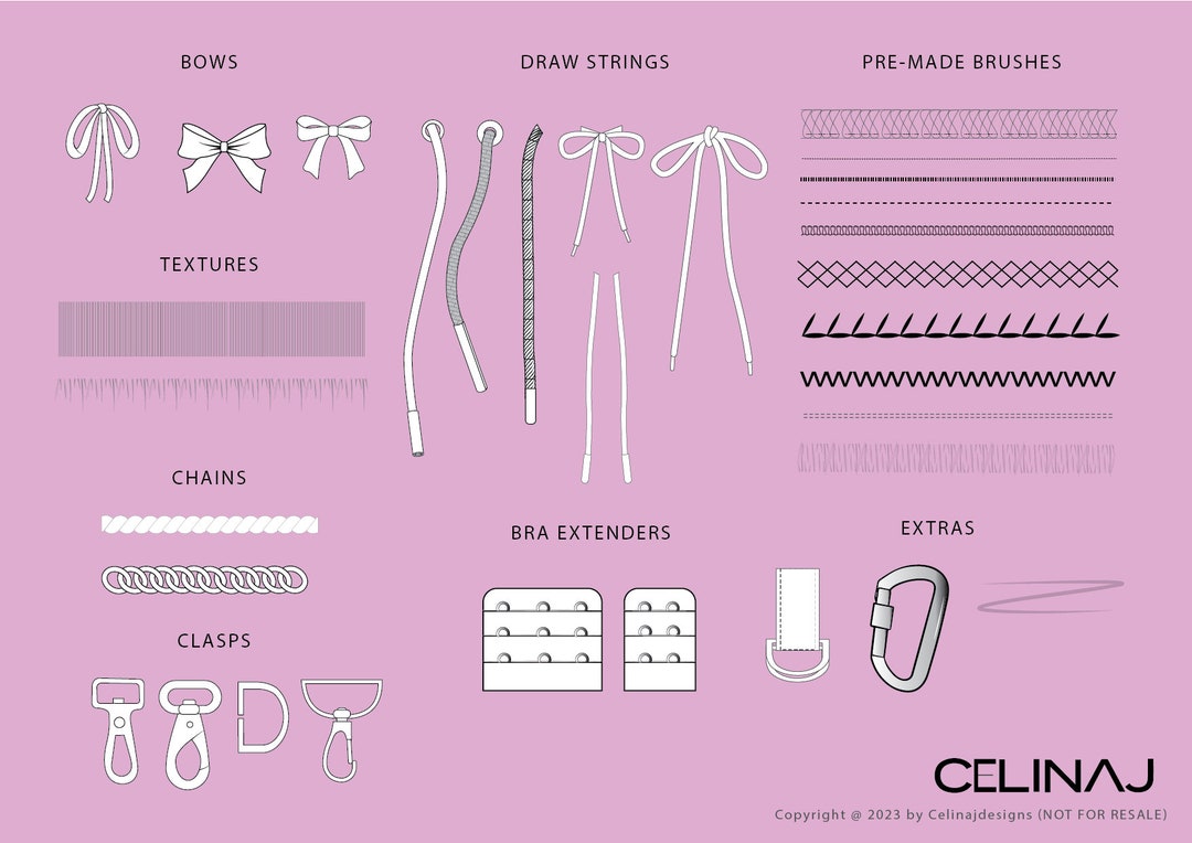 Fashion Vector Pack – CAD Mockups, Vectors, Buttons, Zippers, Pockets ...