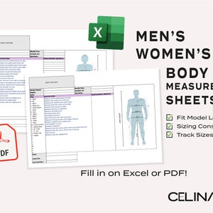 Body Measurement Sheet Excel Measurement Log for Fit Model Sampling ...