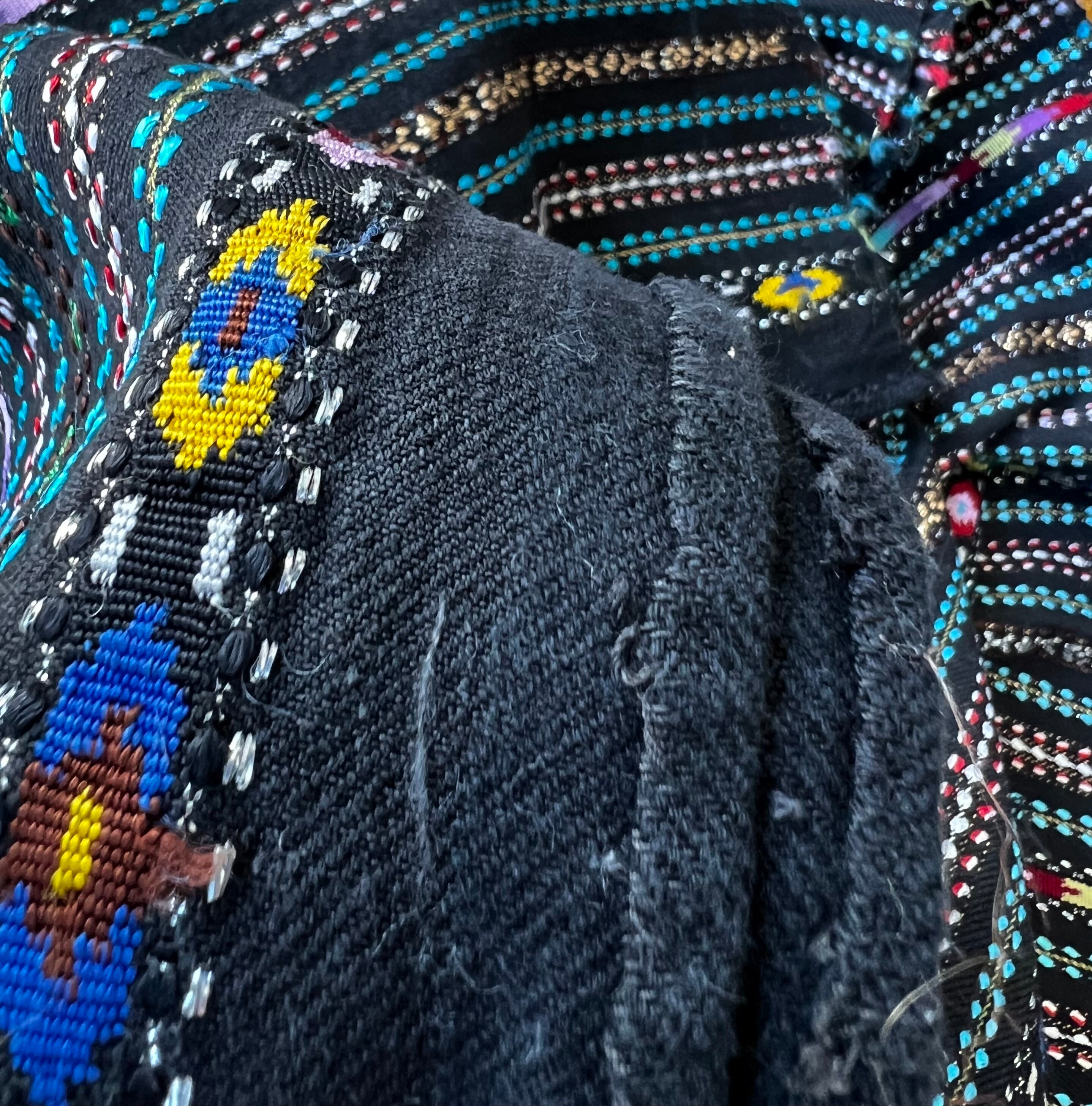 Vintage Handwoven Romanian Ethnic Textile Fabric Vâlnic Skirt Wall ...