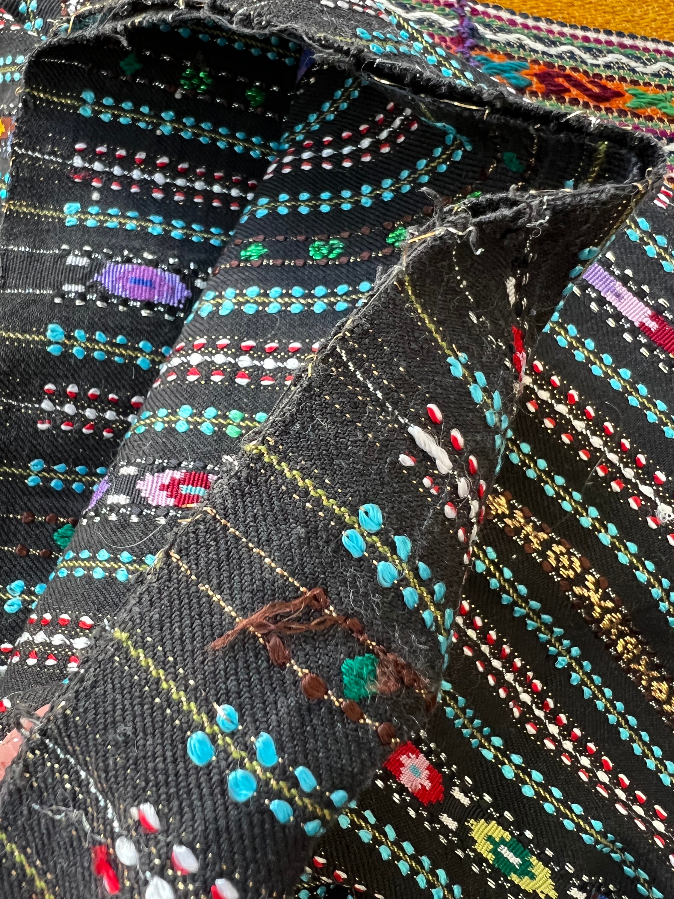 Vintage Handwoven Romanian Ethnic Textile Fabric Vâlnic Skirt Wall ...