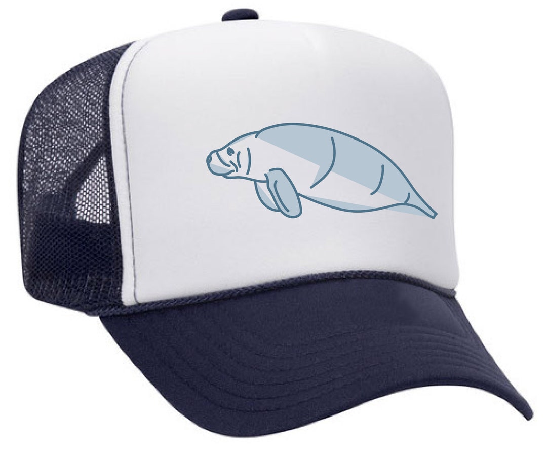 Morgan the Manatee, Trucker Hat, Mesh Hat, Adjustable Hat, Seacow ...
