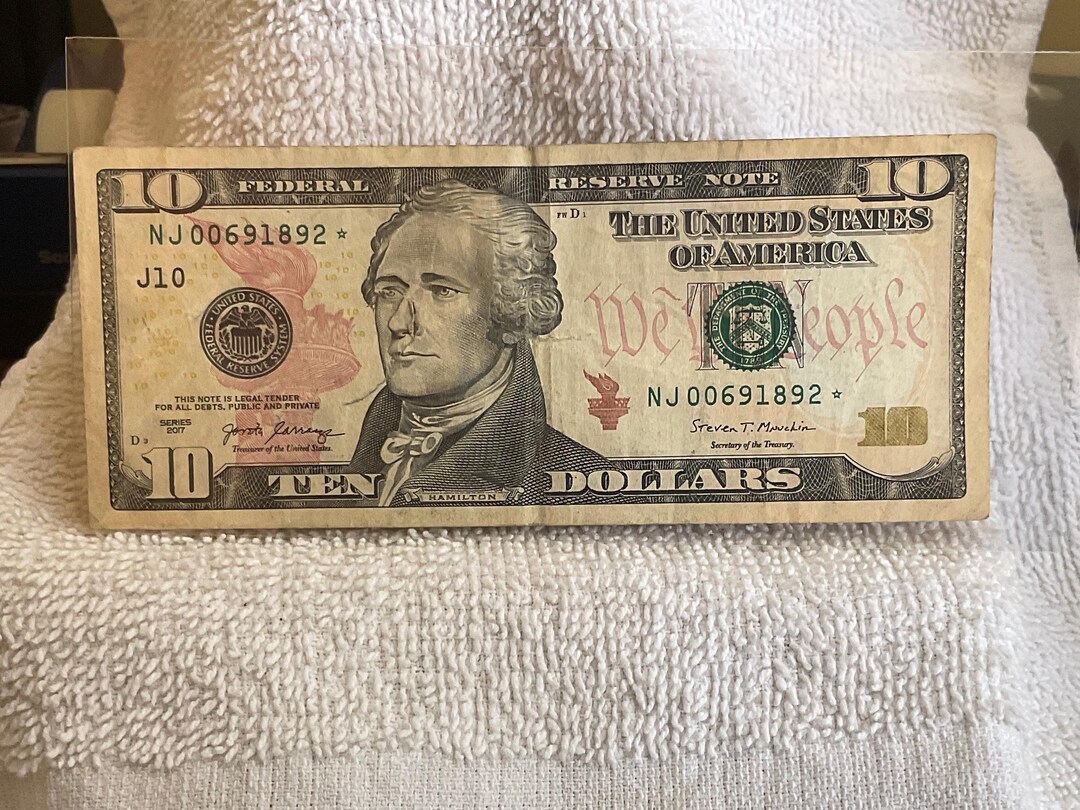 Ten Dollar Star Note. Series 2017. NJ00691892 - Etsy