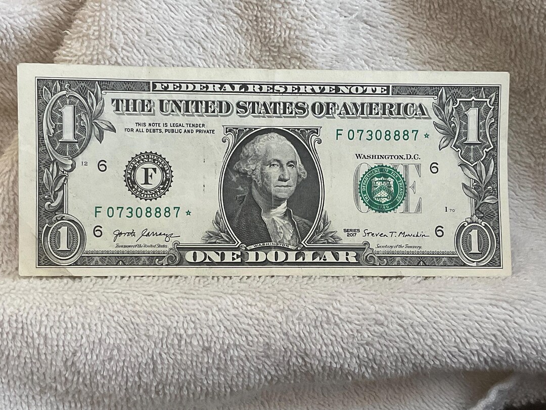 One Dollar Star Note. Series 2017. F07308887. Error. - Etsy