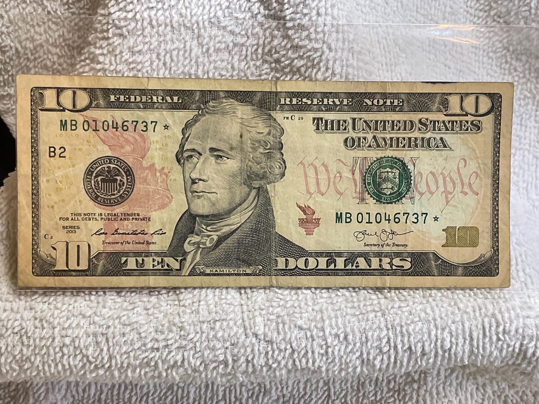 Ten Dollar Star Note. Series 2013. MB01046737 - Etsy