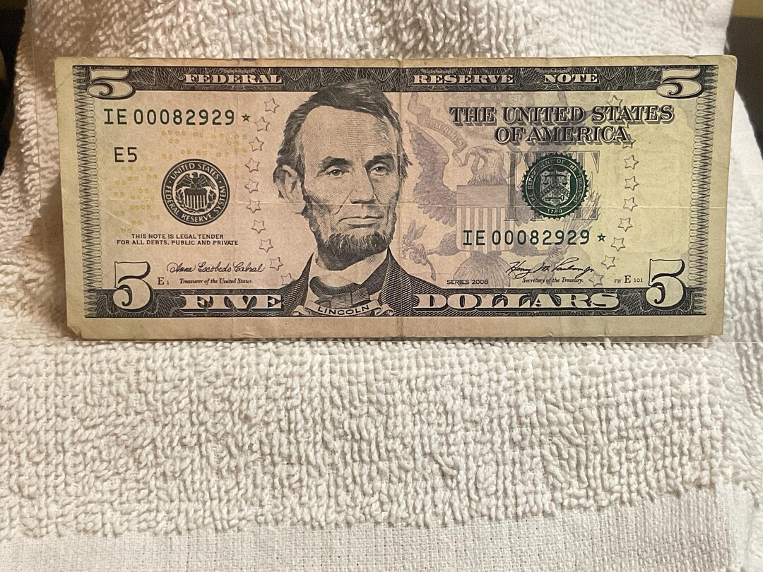Five Dollar Star Note. Series 2006. IE00082929 - Etsy