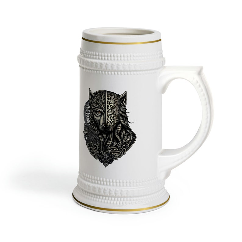Viking Wolf Stein Mug - Etsy