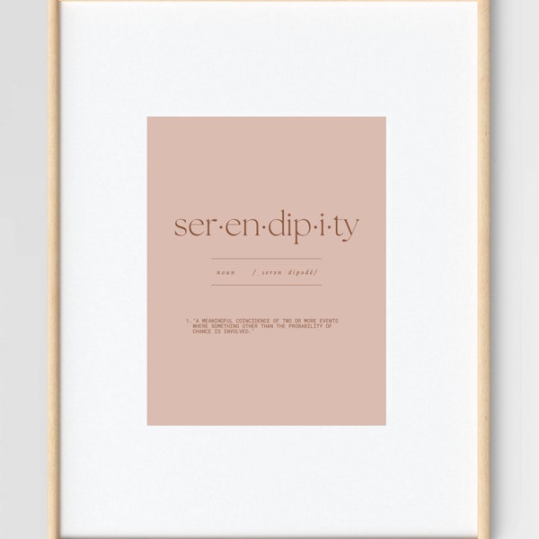Serendipity Definition Poster - Etsy